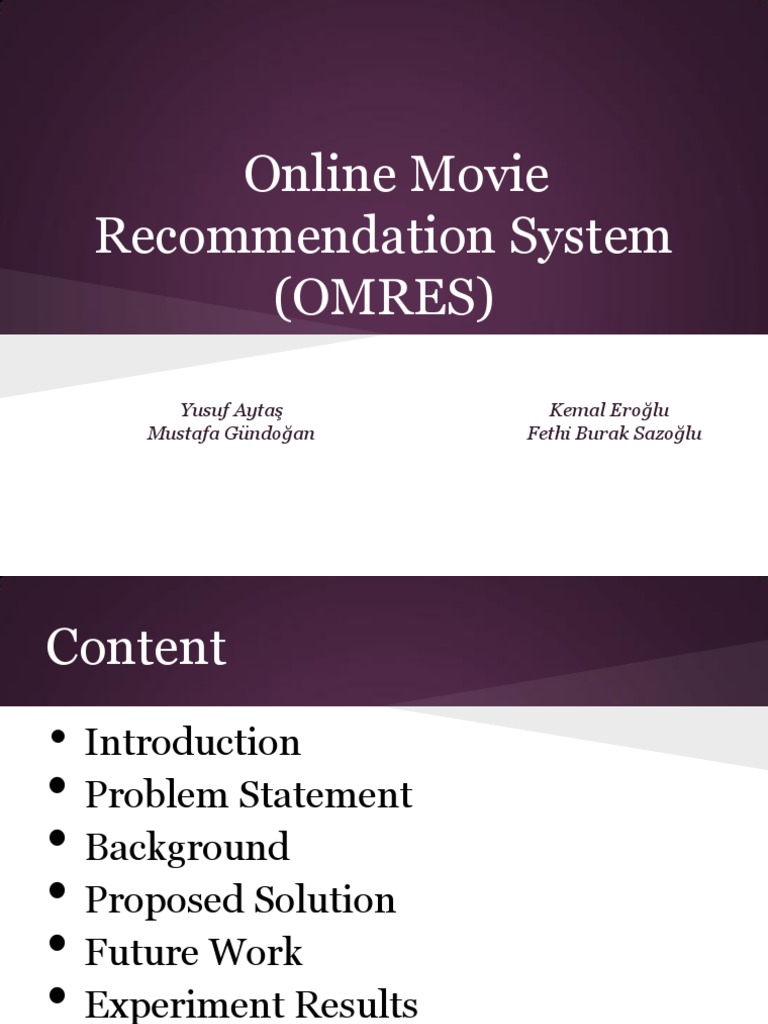 Evaluation of a Collaborative Filtering Recommendation System for Movie Recommendations Using ...