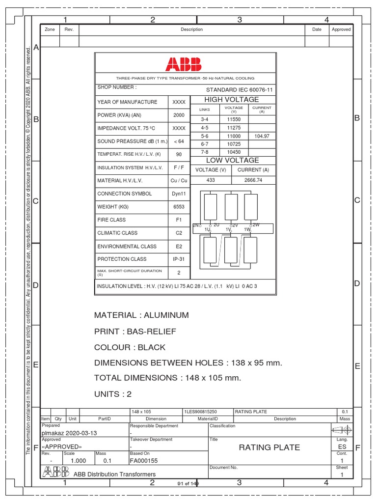 Dry Type Transformer DRW | PDF | Transformer | Alternating Current