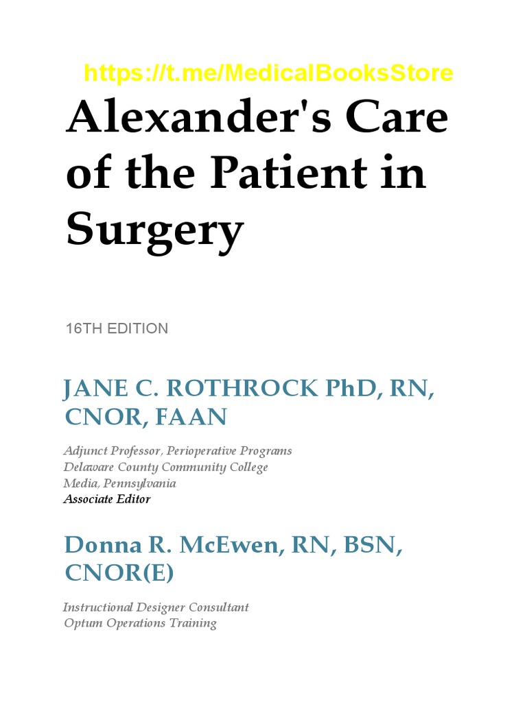 Alexander's Care of The Patient in Surgery, 16th Edition - Rothrock ...