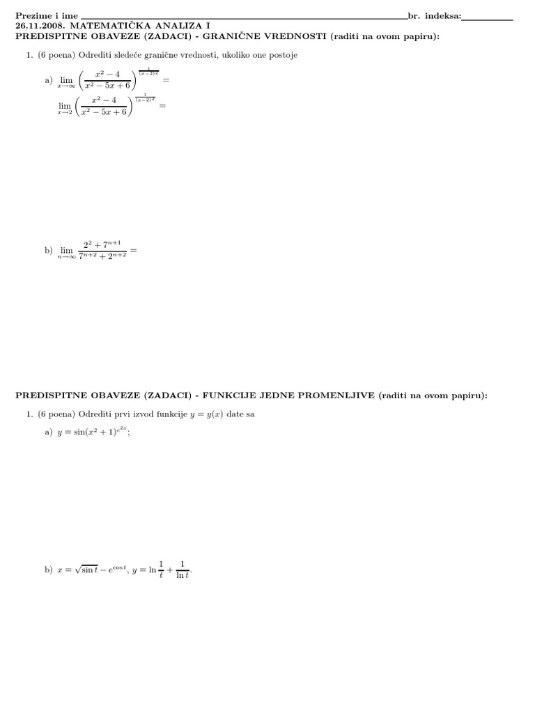 FTN Analiza - Rokovi | PDF