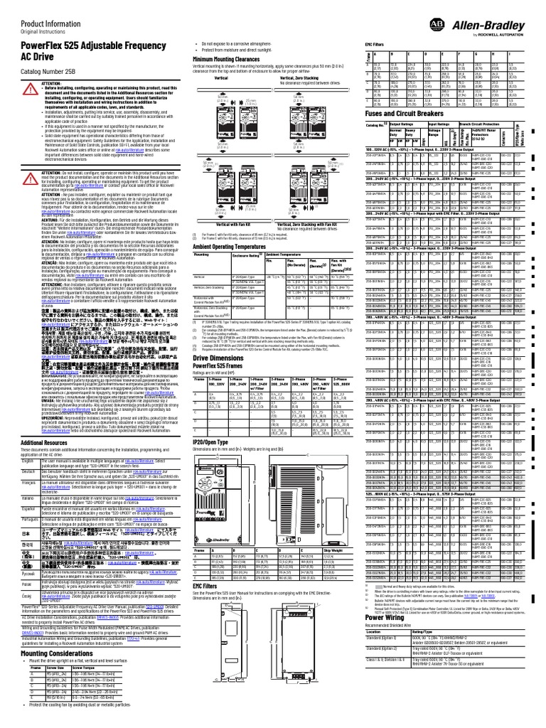 Powerflex 525 Adjustable Frequency Ac Drive: Product Information | PDF ...
