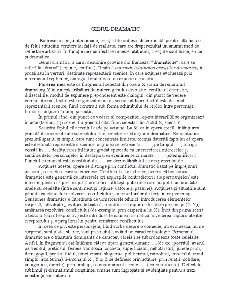 Genul Dramatic | PDF
