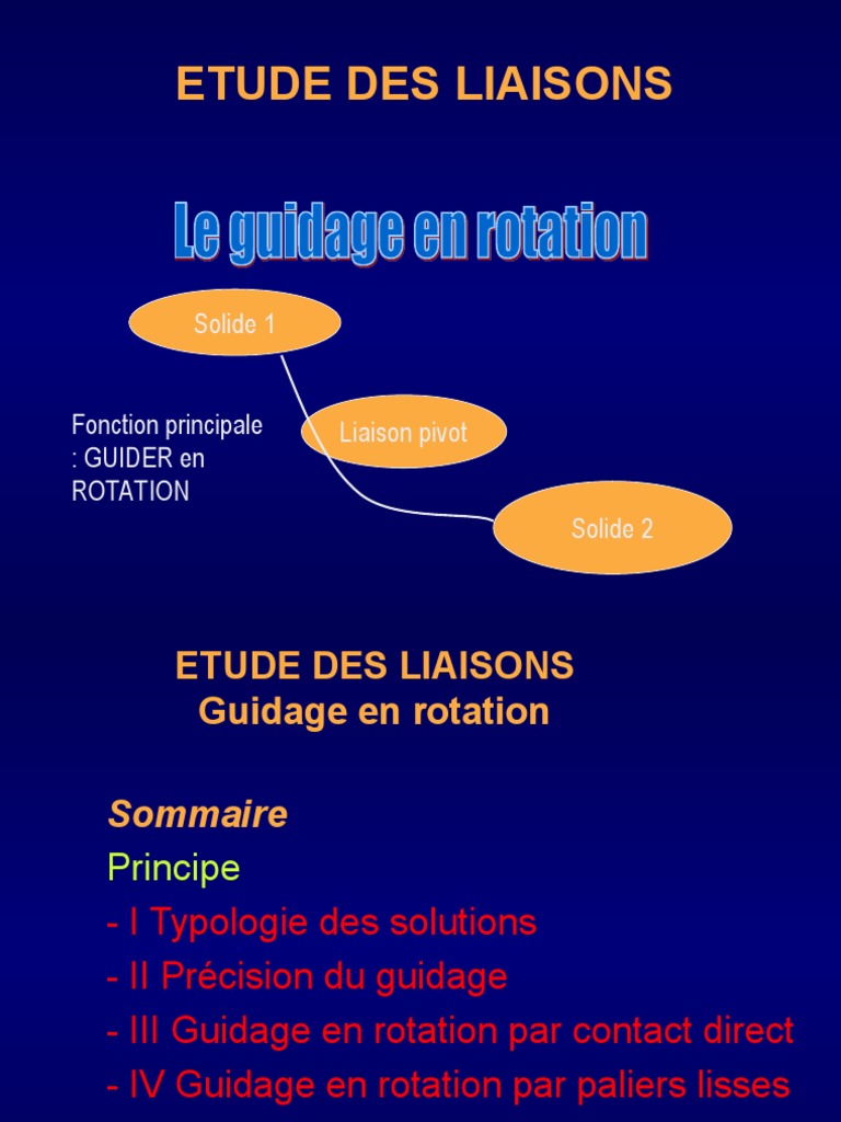 Guidage Rotation | PDF | Palier (mécanique) | Physique appliquée et ...
