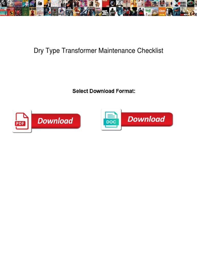Dry Type Transformer Maintenance Checklist | PDF | Transformer ...
