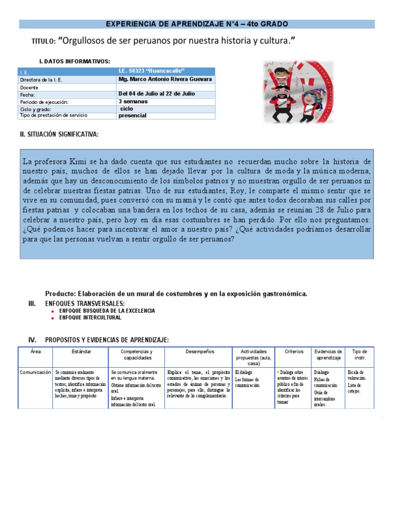 Experiencia de Aprendizaje 4 | PDF | Números | Fe