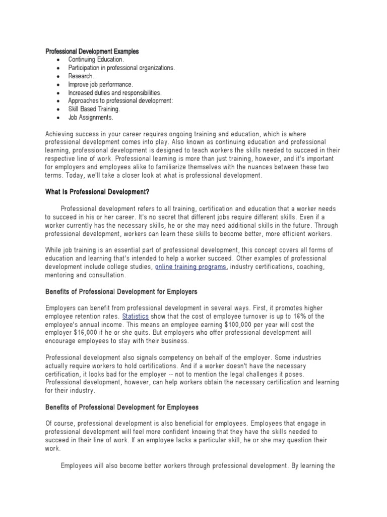 What Is Professional Development?: Online Training Programs | PDF ...