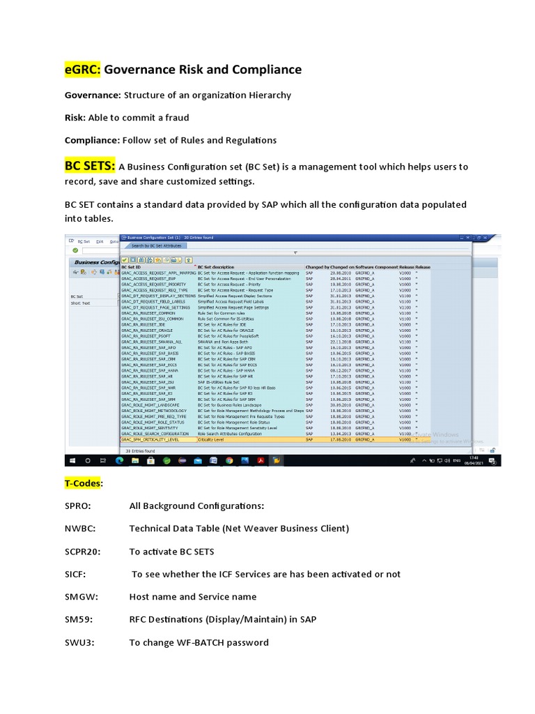 GRC Related Parameters and Tables | PDF | Login | Risk