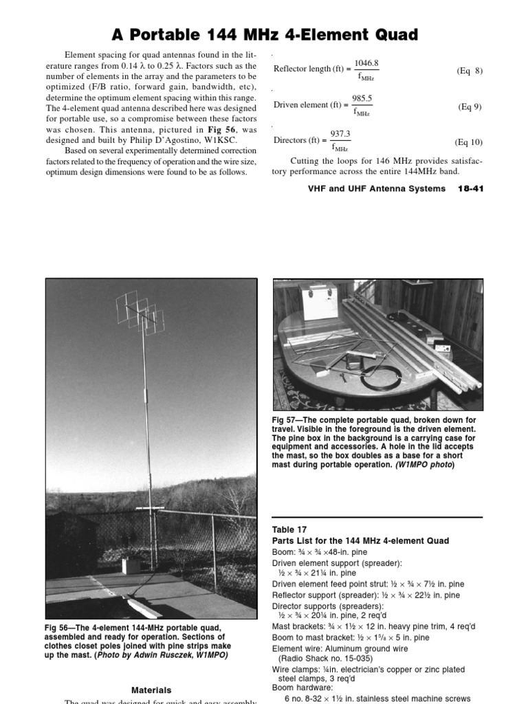 Portable 4-Element 144 MHz Quad Antenna | PDF | Antenna (Radio) | Drill