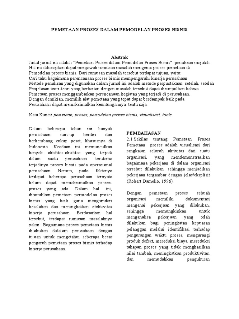 Jurnal Pemetaan Proses Bisnis | PDF