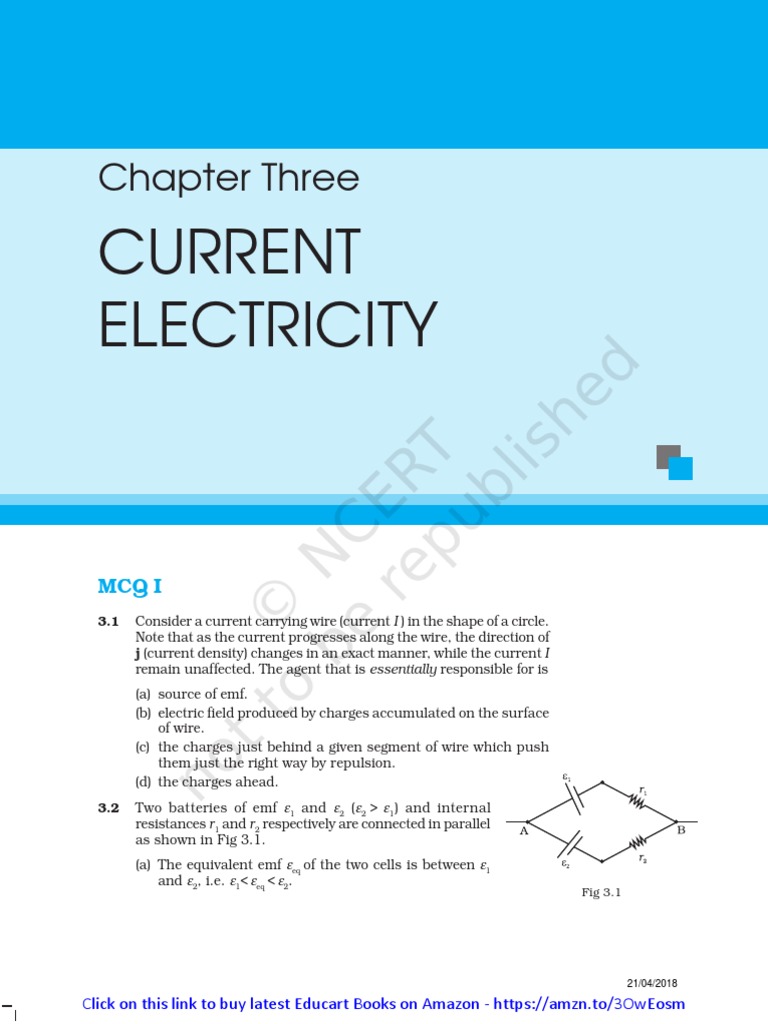 Unit 3 (Current Electricity) | PDF | Voltage | Electrical Resistance And Conductance