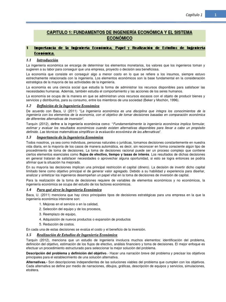 1.3 Capitulo 1-Fundamentos de Ingenieria Economica | PDF | Bienes | Capital (economía)