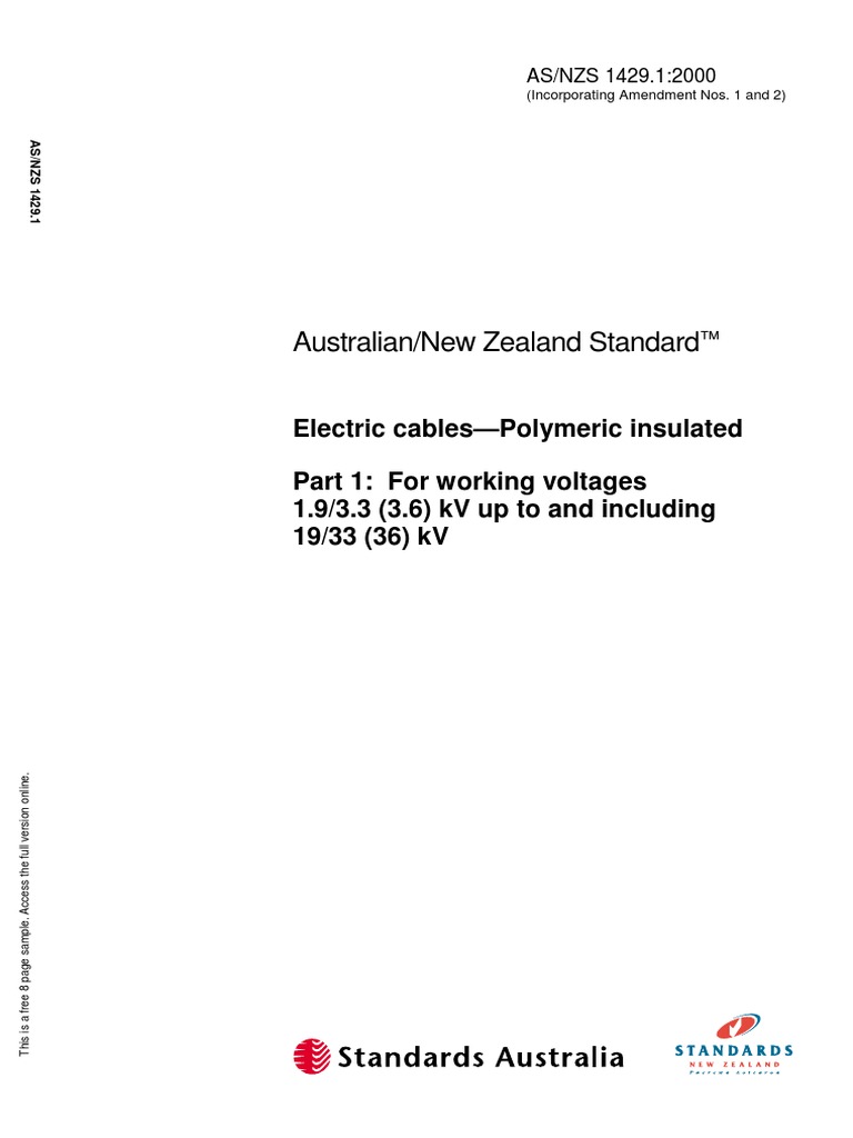 Australian/New Zealand Standard | PDF | Electrical Wiring | Insulator ...