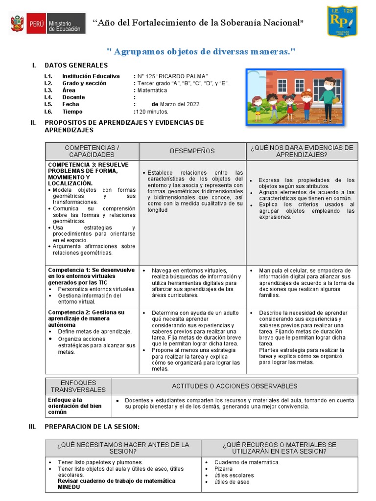 Agrupación de Objetos para Niños | PDF | Aprendizaje | Salón de clases