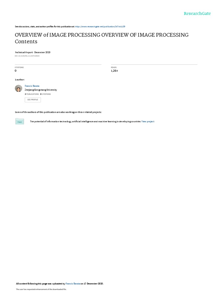 Overview of Image Processing Overview of Image Processing: December ...