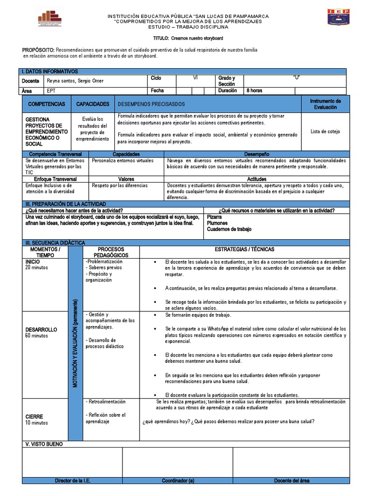 sesión ept | PDF | Maestros | Aprendizaje