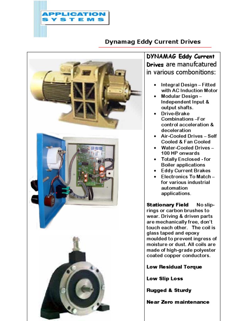 Dynamag - Eddy Current Drives | PDF | Electric Generator | Alternating ...