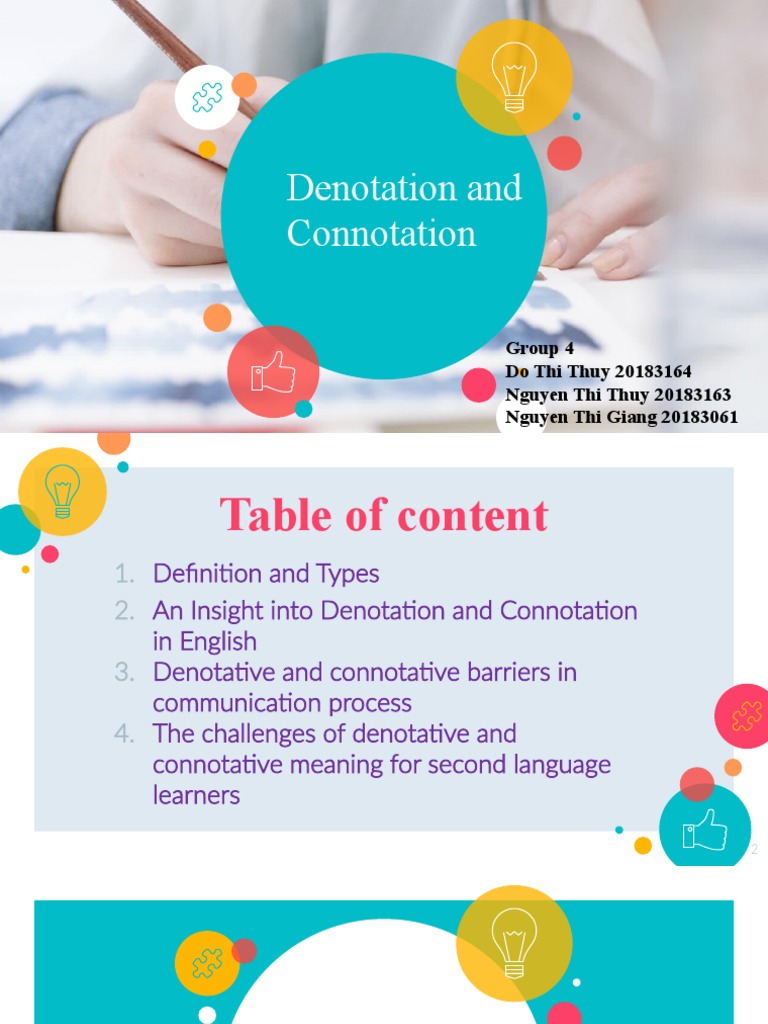 Group 4 Denote and Connote | PDF | Connotation | Odor
