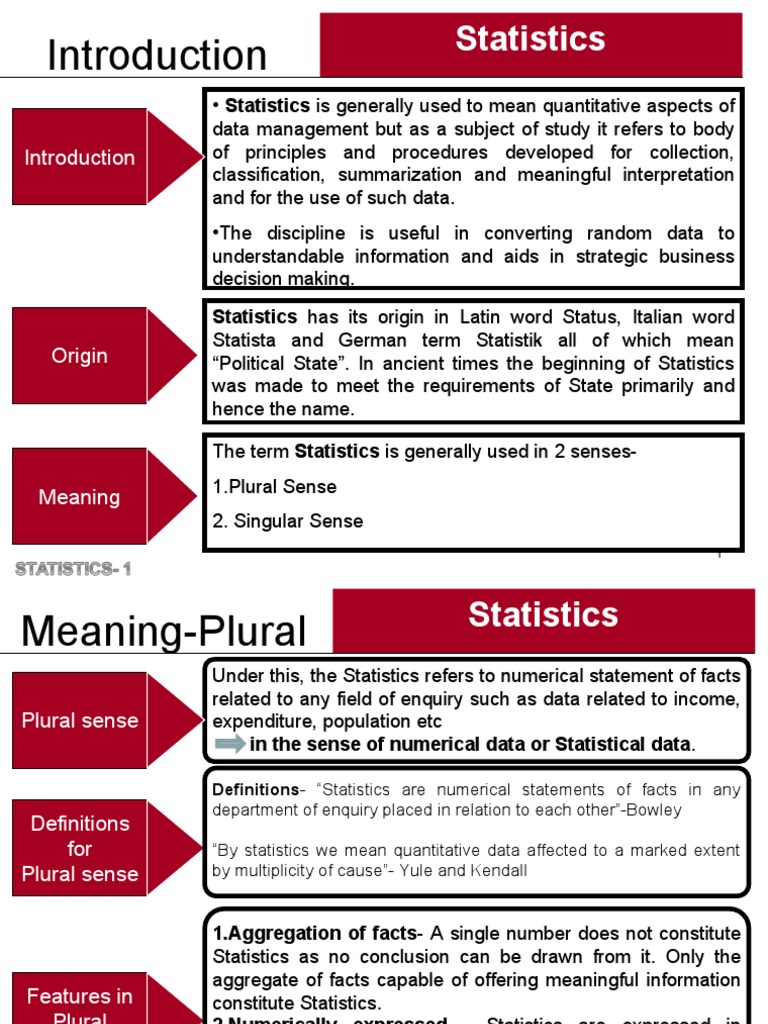 Statistics: Statistics Has Its Origin in Latin Word Status, Italian ...