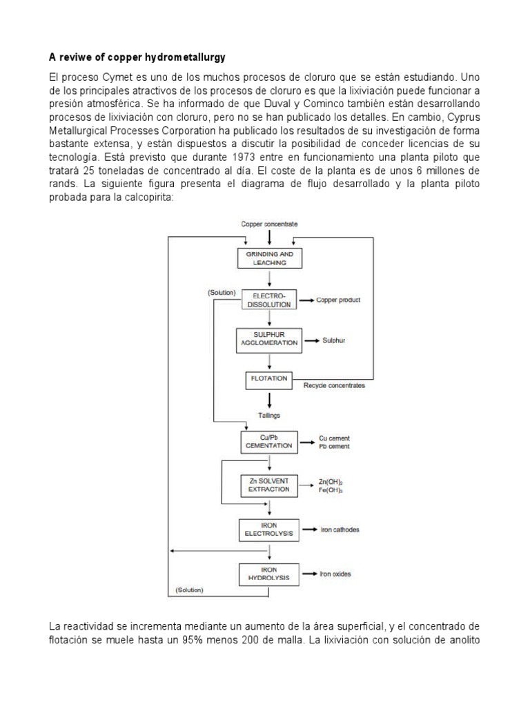 CYMET Process | PDF | Cobre | Hierro