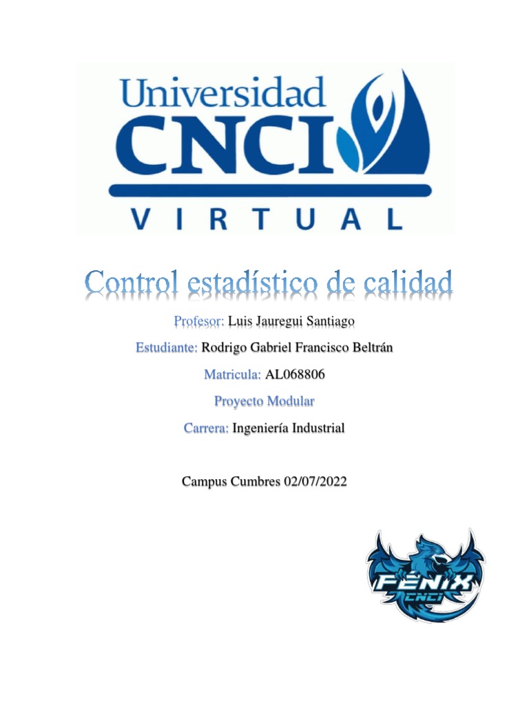 Proyecto Modular Control Estadistico de Calidad | PDF | Estadísticas