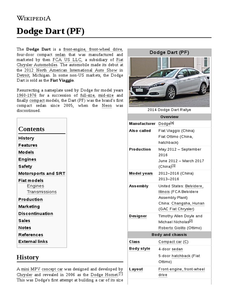 Dodge Dart (PF) | Download Free PDF | Transport | Automotive Technologies