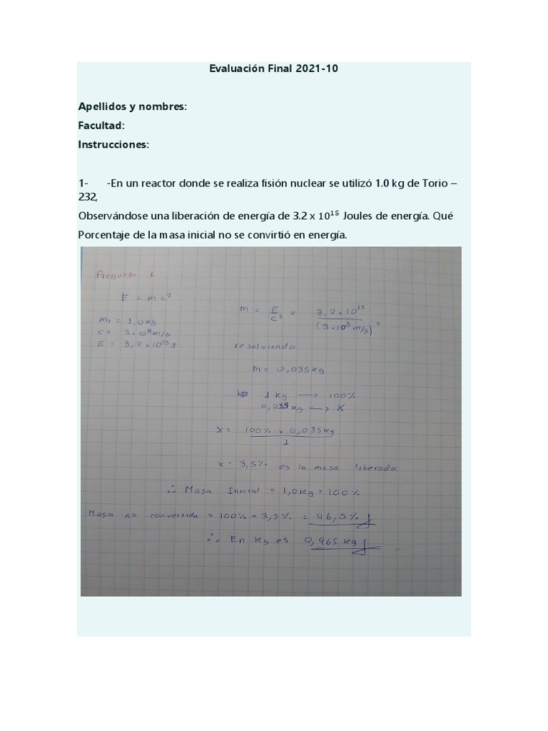 Evaluación Final de Quimica 2021 | PDF | Ciencia y matemáticas