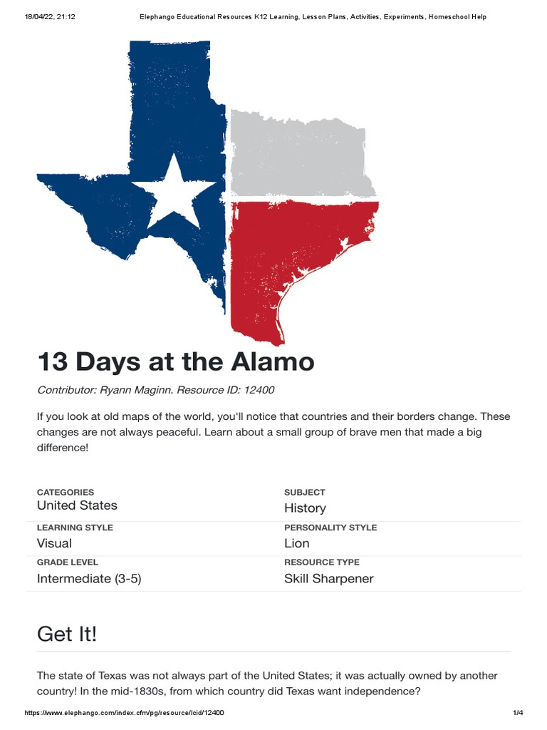 13 Days at The Alamo | PDF | Battle Of The Alamo | Texas