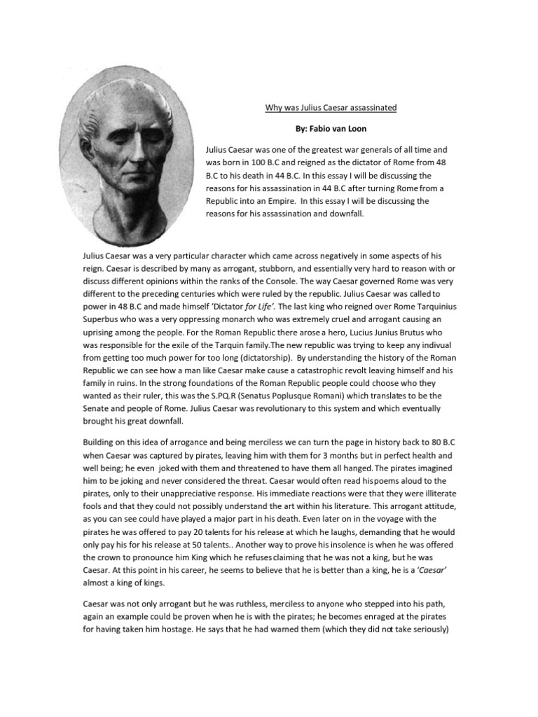 Reasons for Julius Caesar's Assassination | PDF | Roman Republic ...