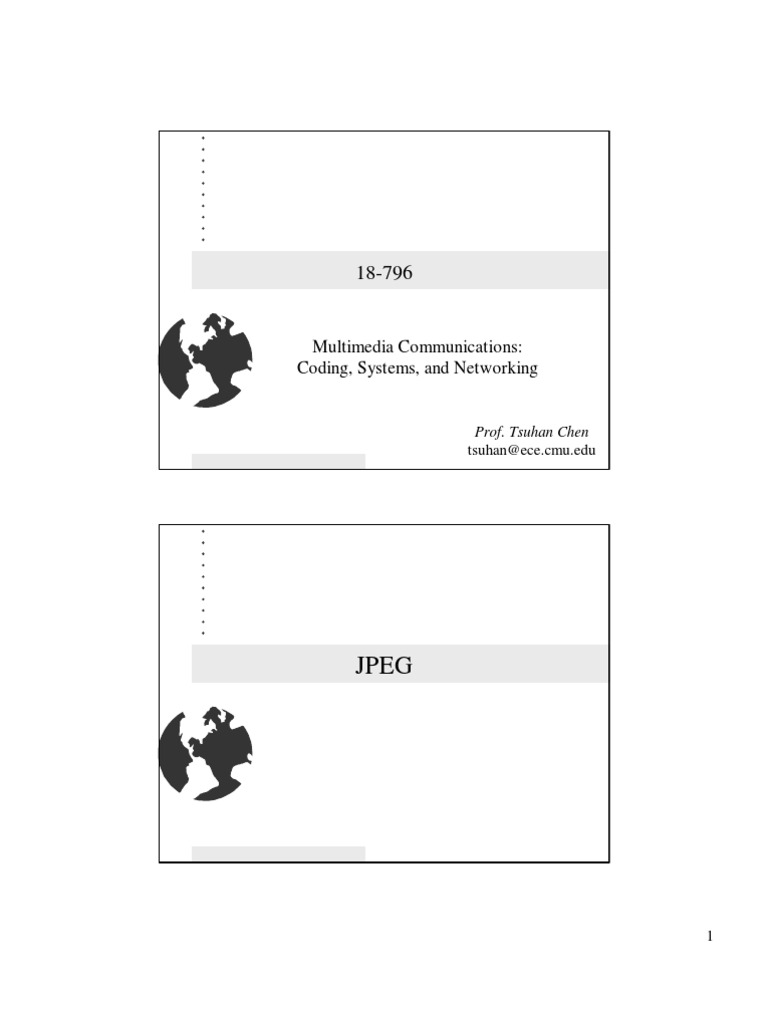 Multimedia Communications: Coding, Systems, and Networking: Prof. Tsuhan Chen | Download Free ...