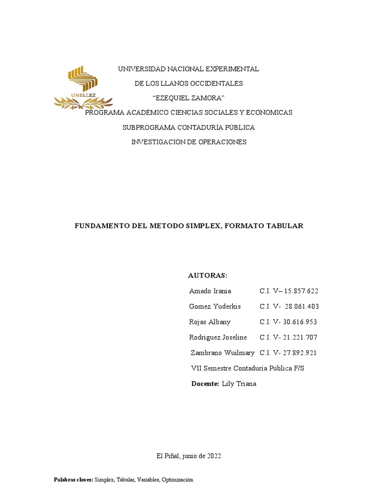 Fundamento Del Modelo Simplex | Descargar gratis PDF | Optimización ...