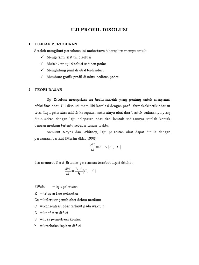 Uji Profil Disolusi | PDF
