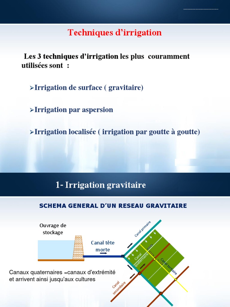 Irrigation Gravitaire | PDF | Irrigation | Agriculture