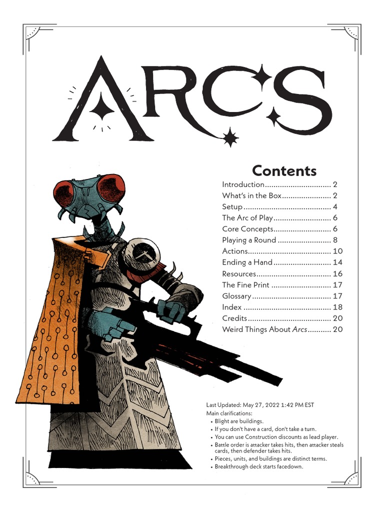 Arcs Board Game Rulebook PDF | PDF | Playing Cards