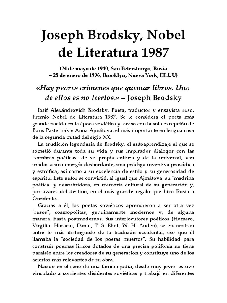 Joseph Brodsky | PDF