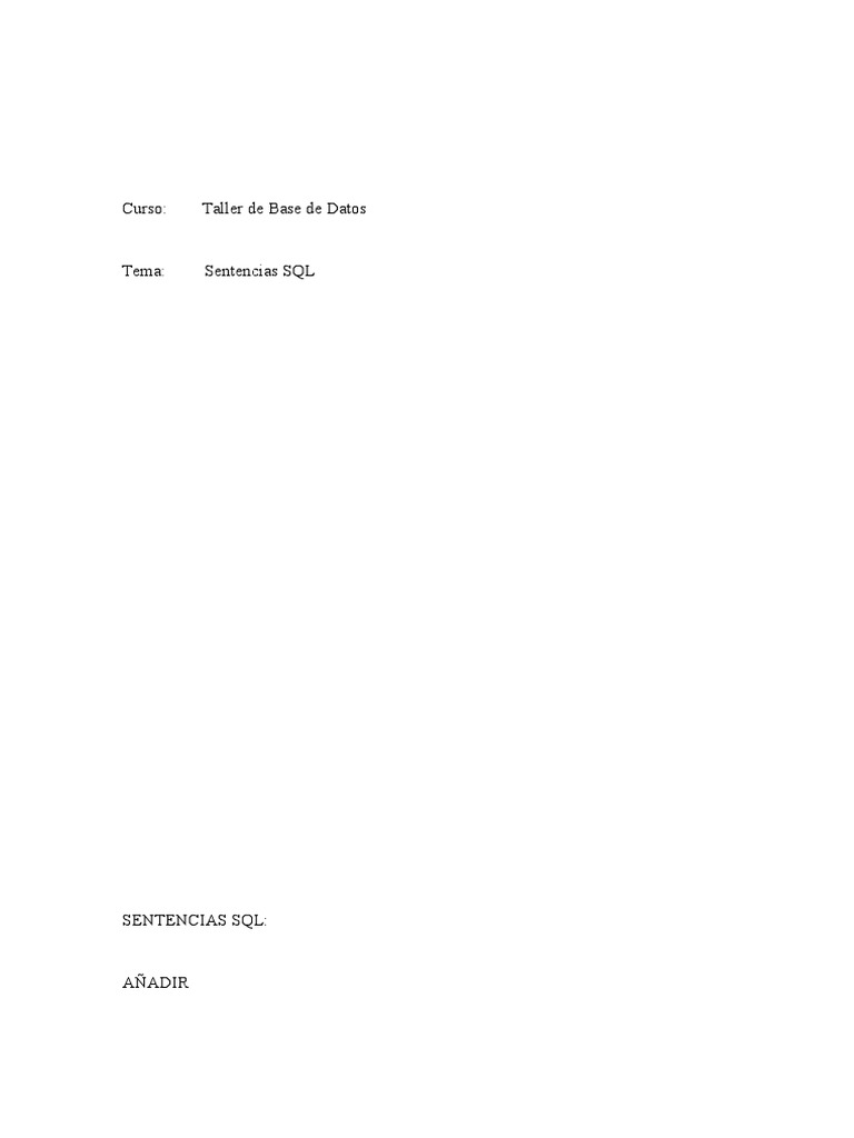 Monografía Sentencias SQL | PDF | SQL | Ingeniería de software