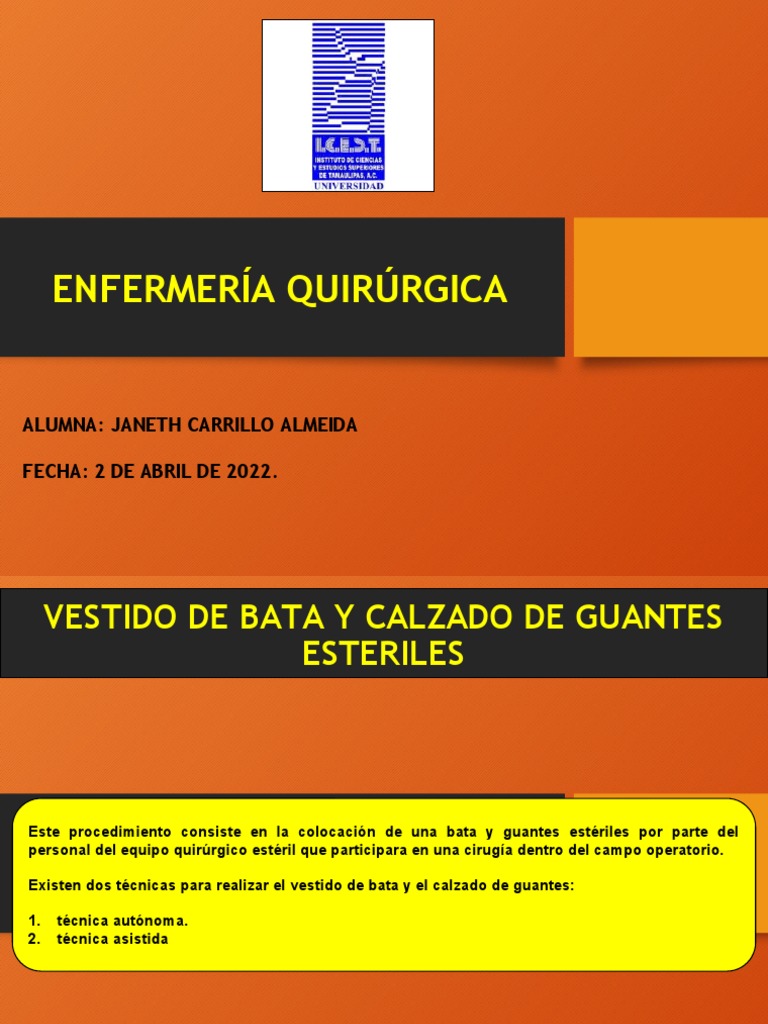 4.-Vestido de Bata y Calzado de Guantes Esteriles (Janeth Carrillo ...