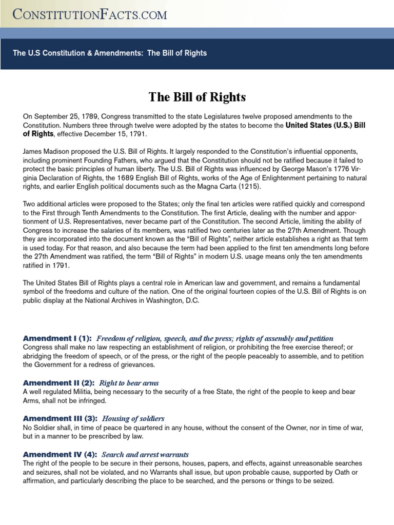 An In-Depth Examination of the Origins and Impact of the Bill of Rights ...