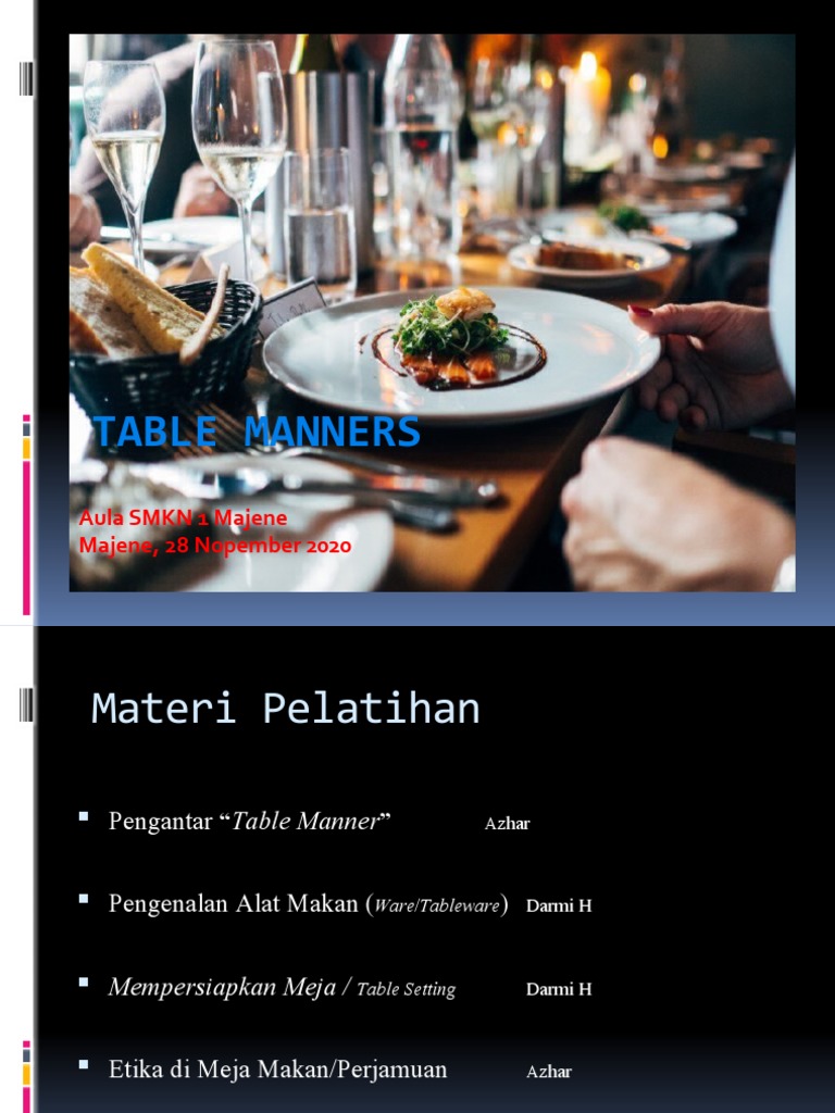 Table Manners | PDF