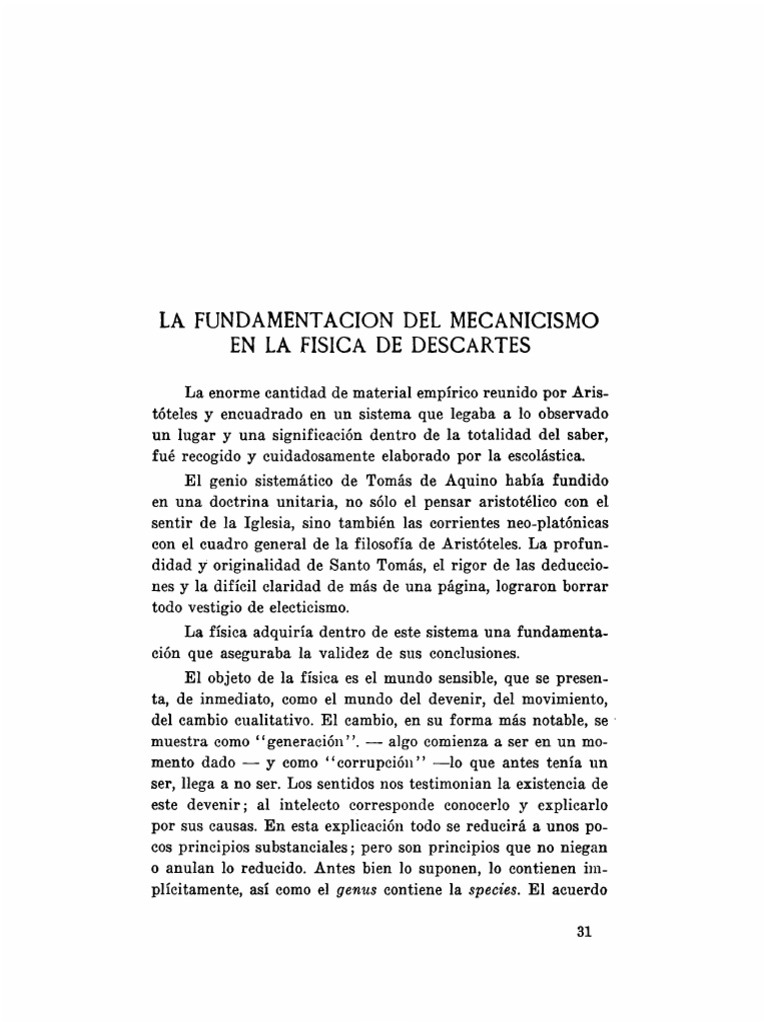 Mecanicismo en Descartes | PDF | René Descartes | Verdad