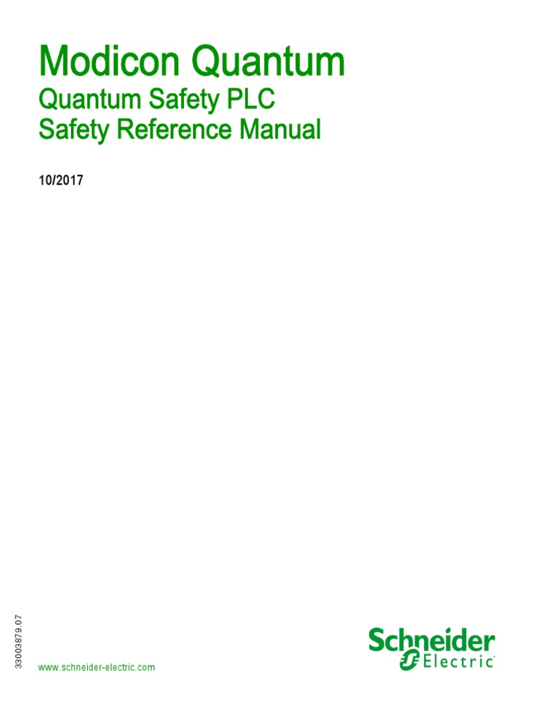 Modicon Quantum Safety PLC Safety Reference Manual | PDF | Programmable ...