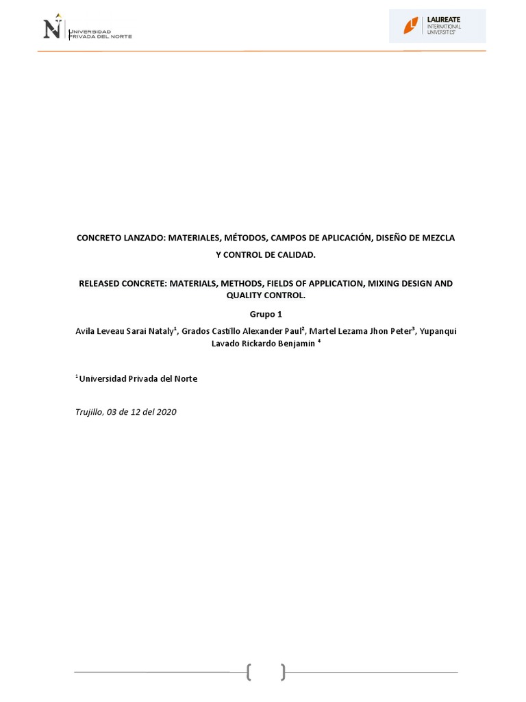 Modelo de Paper (2020-1) final xd | PDF | Hormigón | Cemento