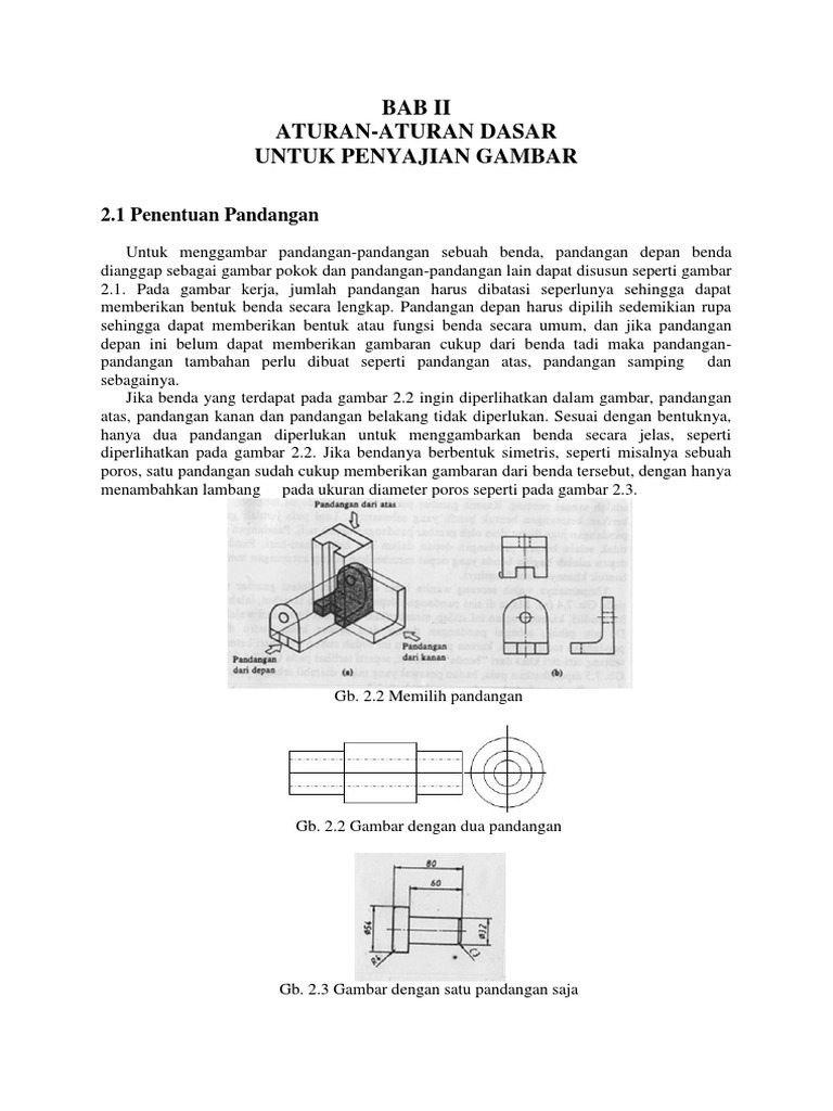 Aturan Dasar Penyajian Gambar Teknik | PDF