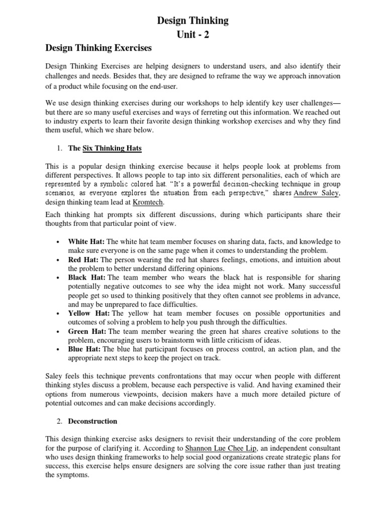 Design Thinking Unit 2 | PDF | Design Thinking | Design