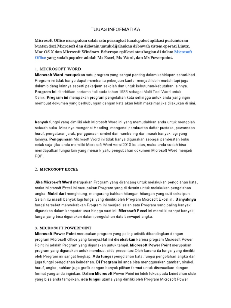 Untuk Tugas TIK Microsoft | PDF | Karier & Perkembangan | Komputer