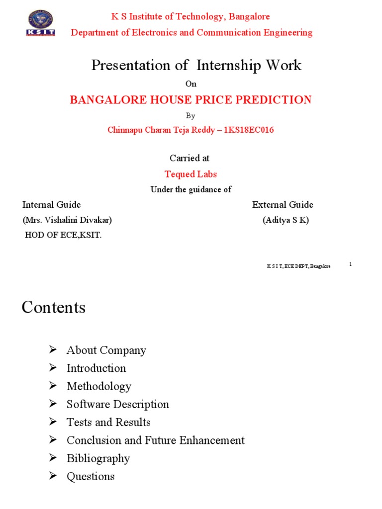 Bangalore House Price Prediction Pdf
