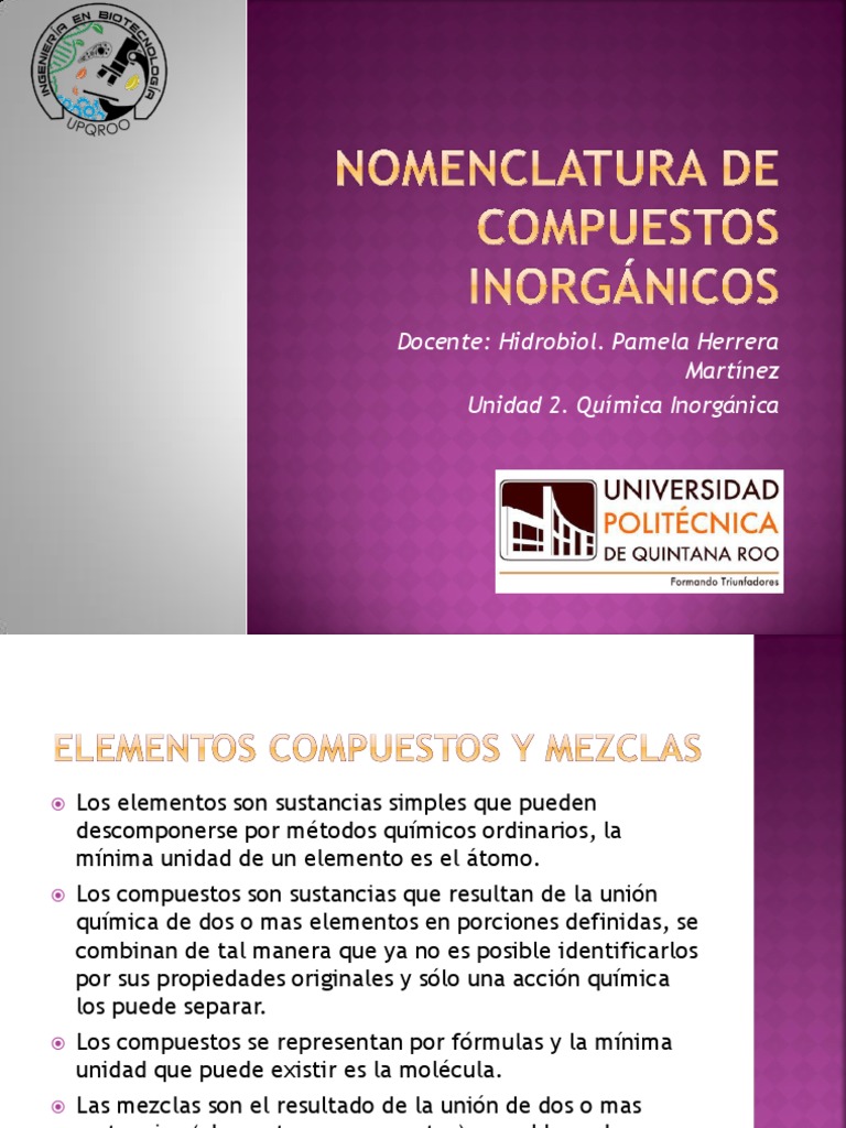 Nomenclatura de Compuestos Inorgánicos | PDF | Óxido | Química