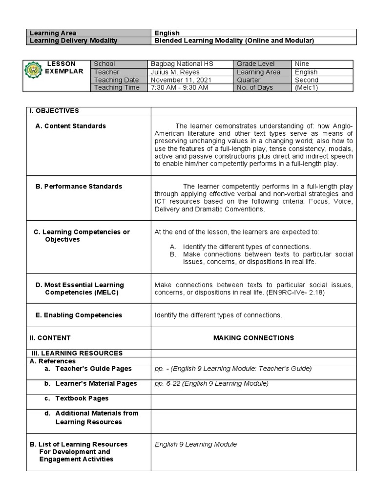 Pp. - (English 9 Learning Module: Teacher's Guide) Pp. 6-22 (English 9 ...