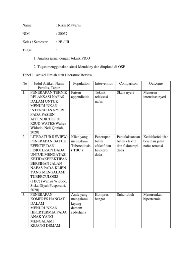 Tugas Pico Mendeley Osf Riris | PDF