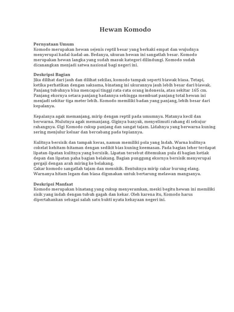 Hewan Komodo | PDF