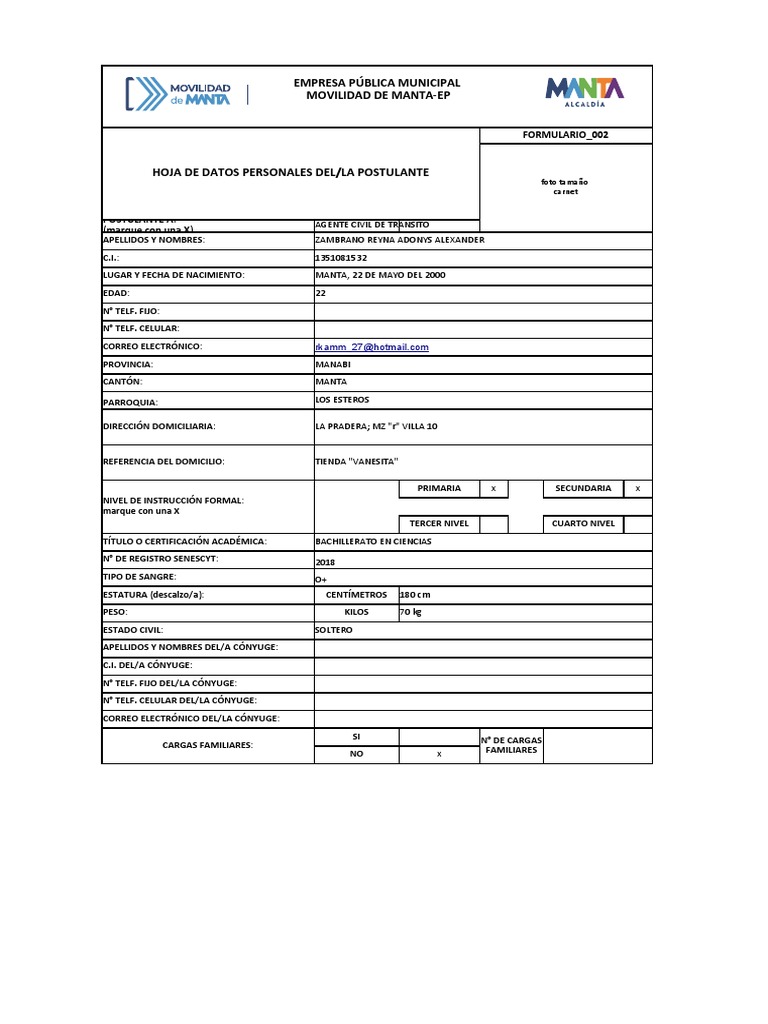 2-FORMULARIO_002-HOJA-DE-DATOS-PERSONALES-1-1 | PDF